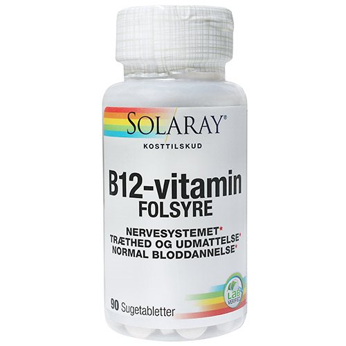 Solatay | B12 | Vitamin | Folsyre | 90 | sugetabletter | vitamin | 1000 ...